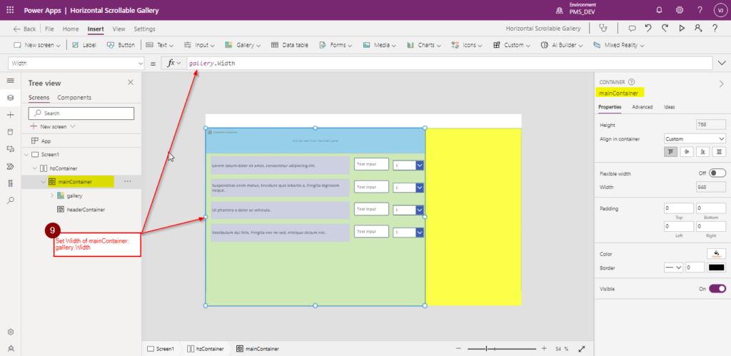 How To Create A Horizontal Scrollable Gallery In Power Apps Canvas Apps Microsoft Business